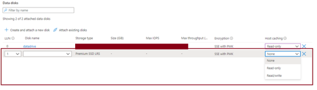 Importance of Disk Caching in Azure storage disks for SQL Server workloads