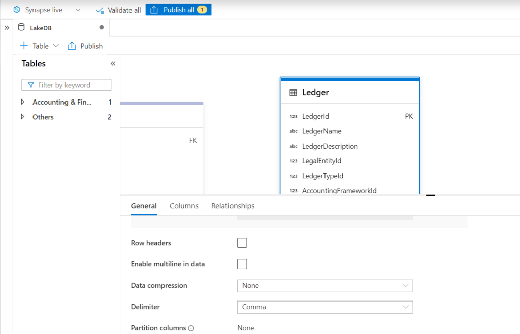 Template Gallery in Azure Synapse Lake Database