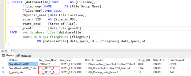 Managing file groups of SQL Databases