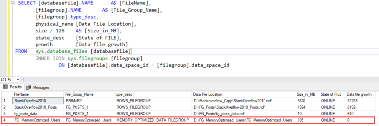 Managing memory-optimized file groups of SQL Database