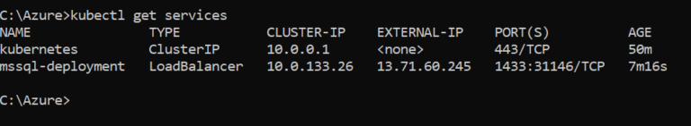Deploy a SQL Server container using Azure Kubernetes Services (AKS)
