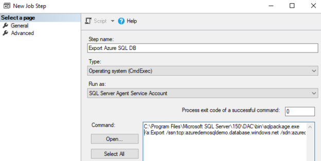 SQLPackage utility to export Azure SQL Databases