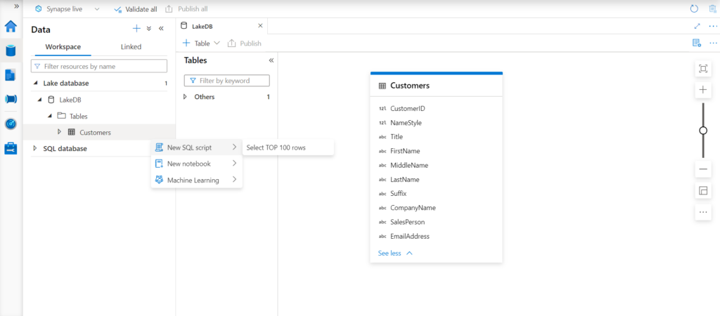 Getting started with Azure Synapse Lake Database and Lake tables Getting started with Azure Synapse Lake Database and Lake tables