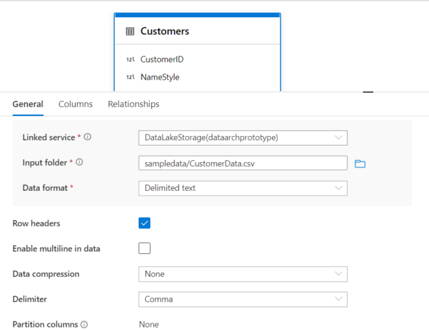 Configuring tables and relationships in Azure Synapse Lake Database