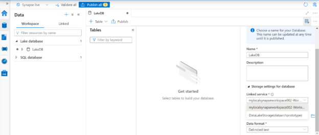 Getting started with Azure Synapse Lake Database and Lake tables