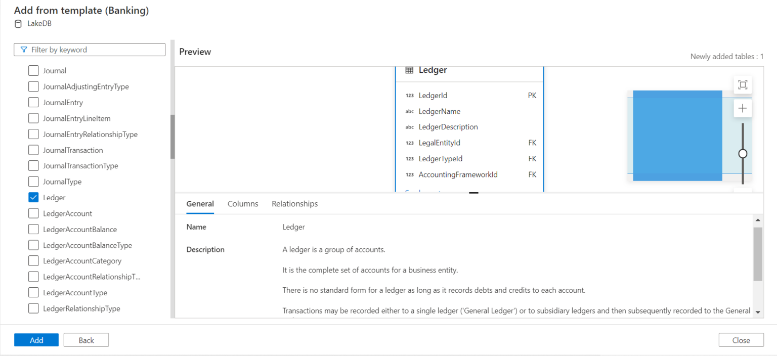 Template Gallery in Azure Synapse Lake Database