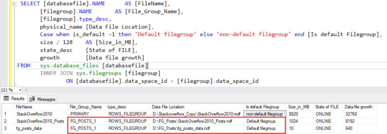 Managing file groups of SQL Databases