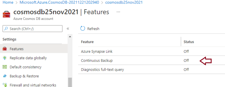 Understanding Azure Cosmos DB backup options