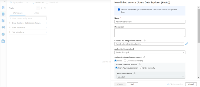 Integrating Azure Data Explorer cluster with Azure Synapse