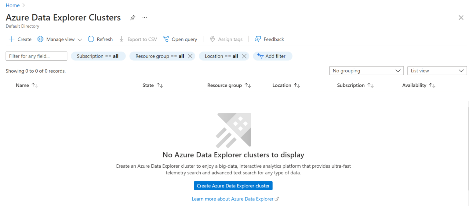 Integrating Azure Data Explorer cluster with Azure Synapse