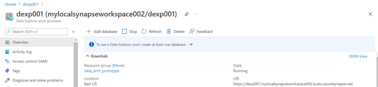 Getting started with Data Explorer pools in Azure Synapse