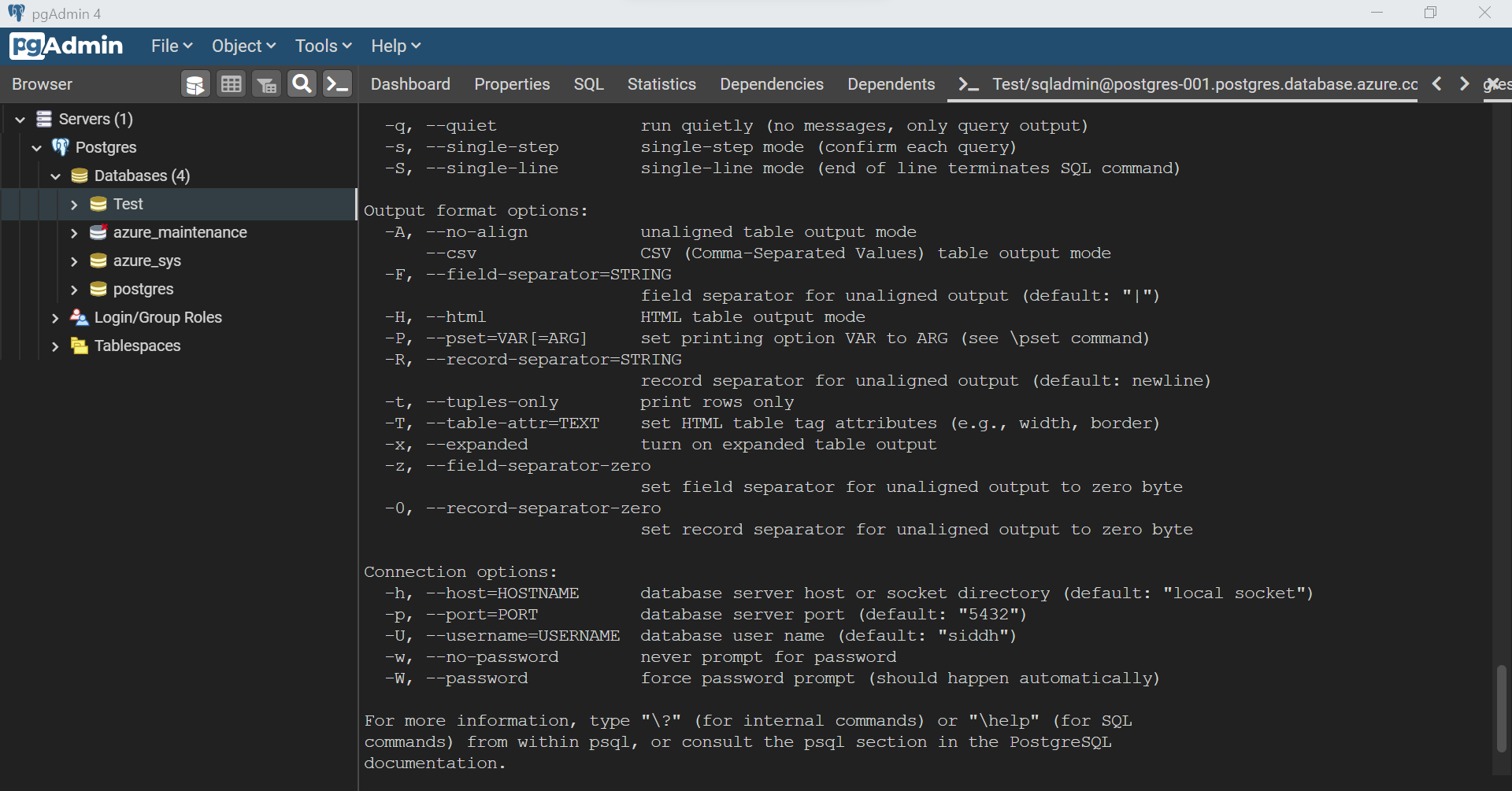 Introduction to basic psql commands
