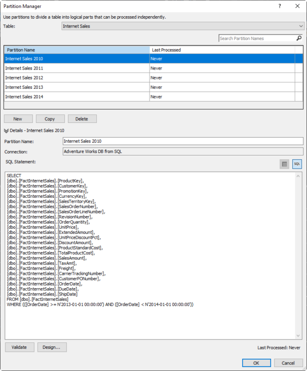 SQL Partition overview