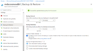 How to configure periodic backup for an Azure Cosmos DB account