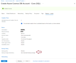 How to configure periodic backup for an Azure Cosmos DB account