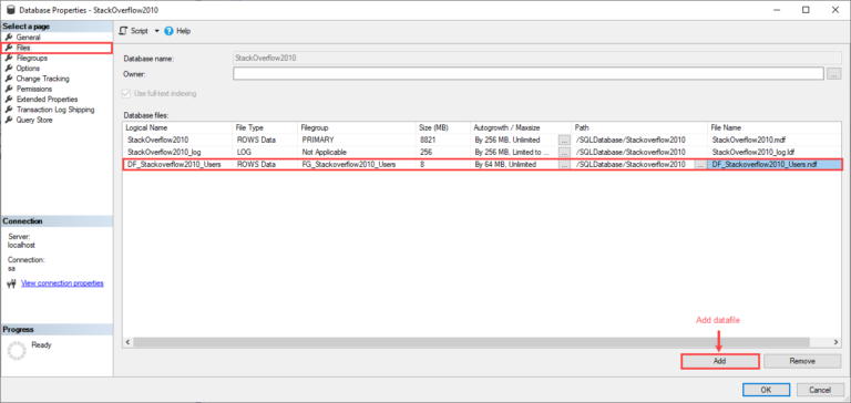 Manage Sql Databases In Centos Manage Filegroups Of User Databases