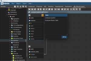 Data Modeling with ERD features in pgAdmin
