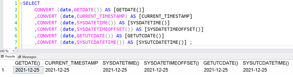 Sql Commands To Check Current Date And Time Timestamp In Sql Server