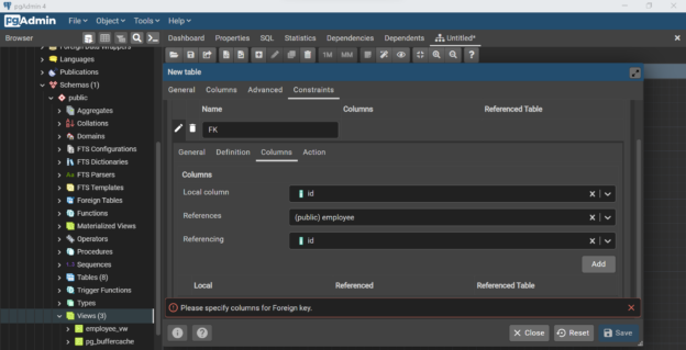 Data Modeling with ERD features in pgAdmin