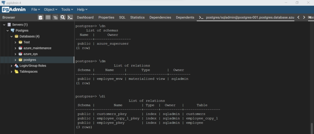 Querying Data From Azure Database For Postgresql Using Psql