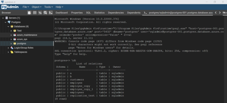 Querying Data From Azure Database For Postgresql Using Psql