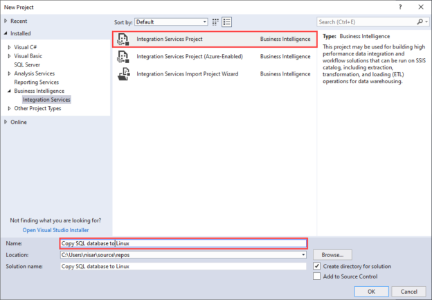 Copy Sql Databases Between Windows 10 And Centos Using Sql Server Data Tools