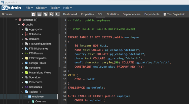 Managing schema in Azure Database for PostgreSQL using pgAdmin