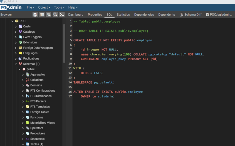 Managing Schema In Azure Database For Postgresql Using Pgadmin