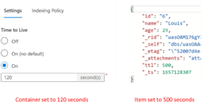 Control Retention of items using TTL in Azure Cosmos DB