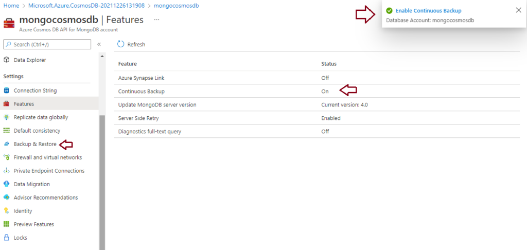 How To Migrate Periodic Backup To Continuous Backup For Azure Cosmos Db