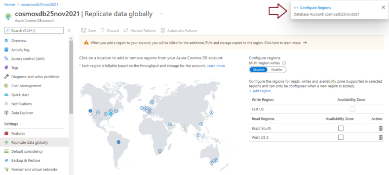 Enable Global Distribution to replicate data across regions in Azure ...