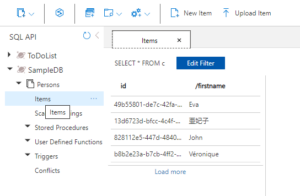 Access Azure Cosmos DB using Data Explorer
