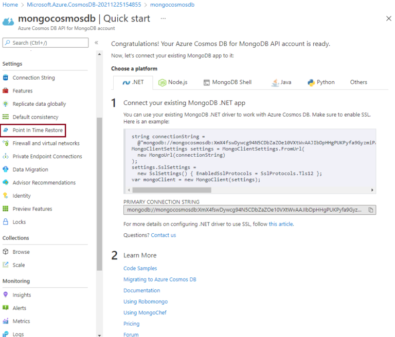 How To Configure Continuous Backup For Azure Cosmos Db Account 9475