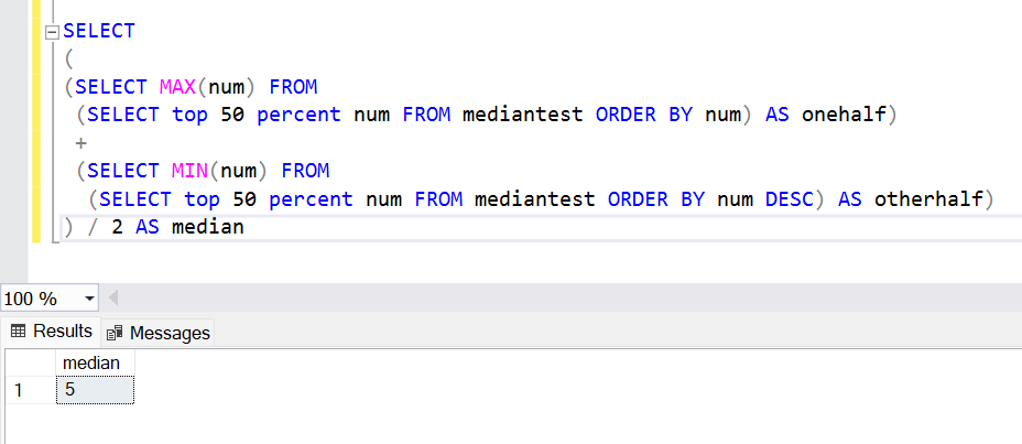 Overview Of The SQL Median Function