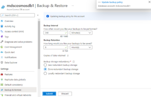 Configure backup storage redundancy for Azure Cosmos DB account