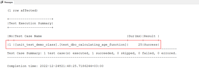 SQL Unit Testing reference guide for beginners